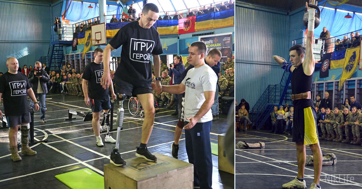 Games of heroes. The soldiers without arms and legs shocked with their ...